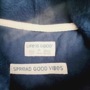 Life Is Good | Tops | Life Is Good Hoodie Womens Xl Blue Full Zip ...